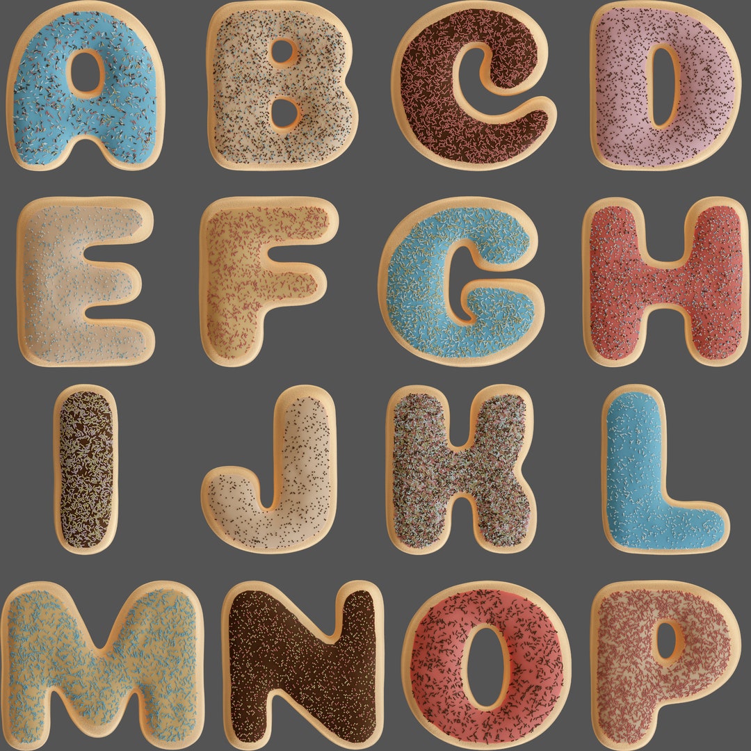 Sweet Glazed Doughnut Letters Alphabet PNG Transparent - Etsy