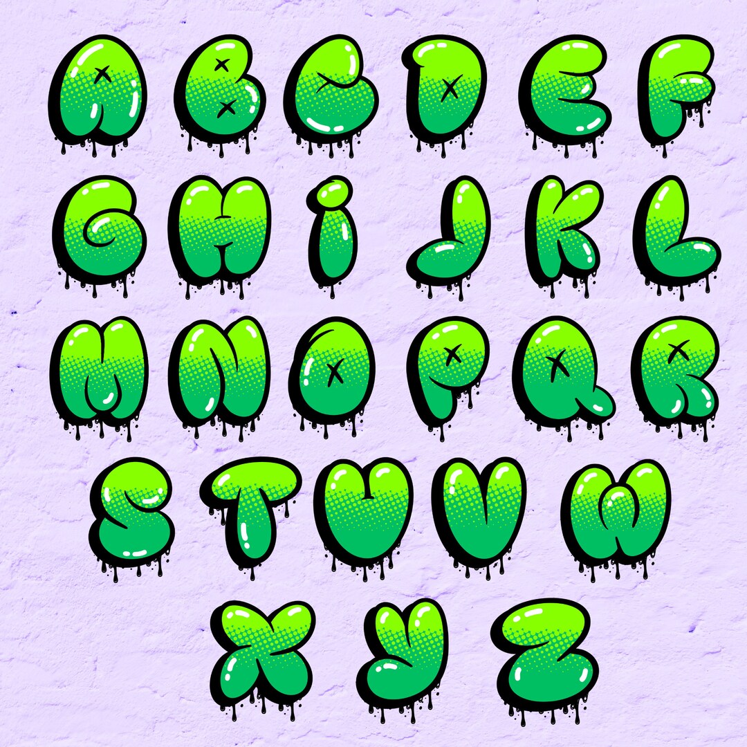 26 PNG Graffiti Letters Green Drip Alphabet PNG Transparent Background ...