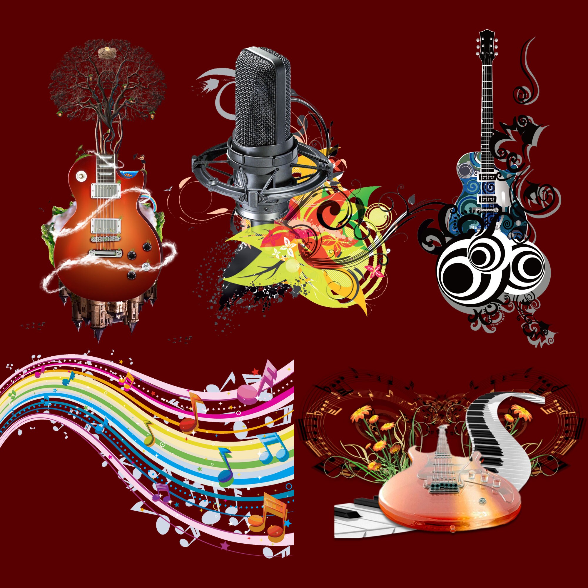 120 Music Elements Collections Clipart PNG Transparent - Etsy