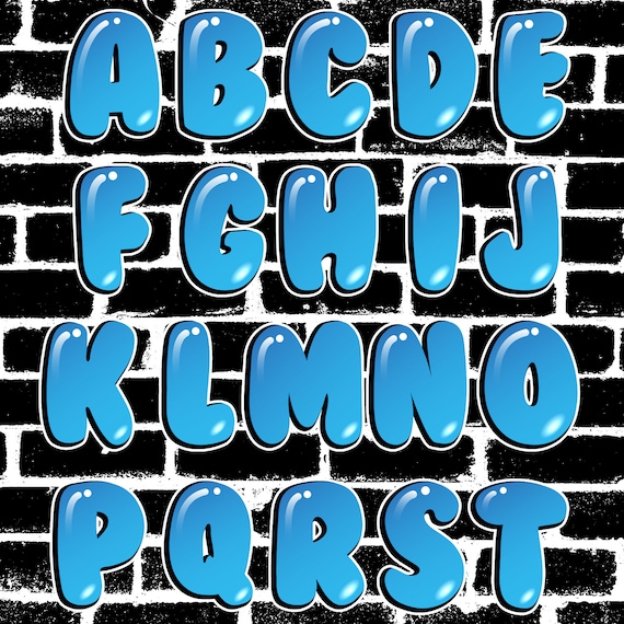 Bubble Letters Alphabet Graffiti