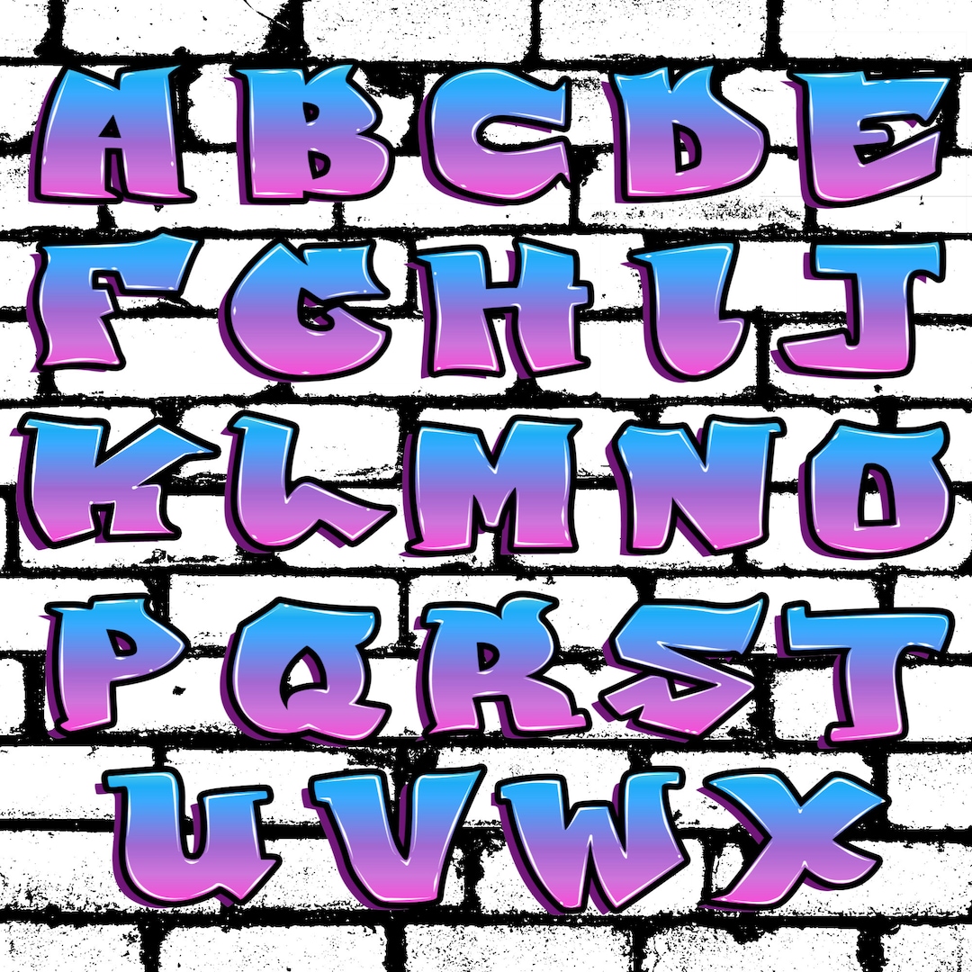 Buy 70 PNG Graffiti Letters Alphabet V19 PNG Transparent Online in ...