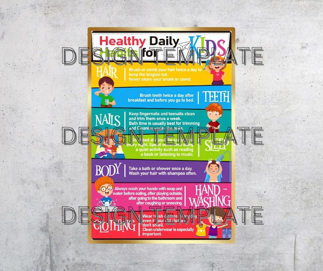 Health Daily Habit Poster, Digital Art, Digital Poster Design ...