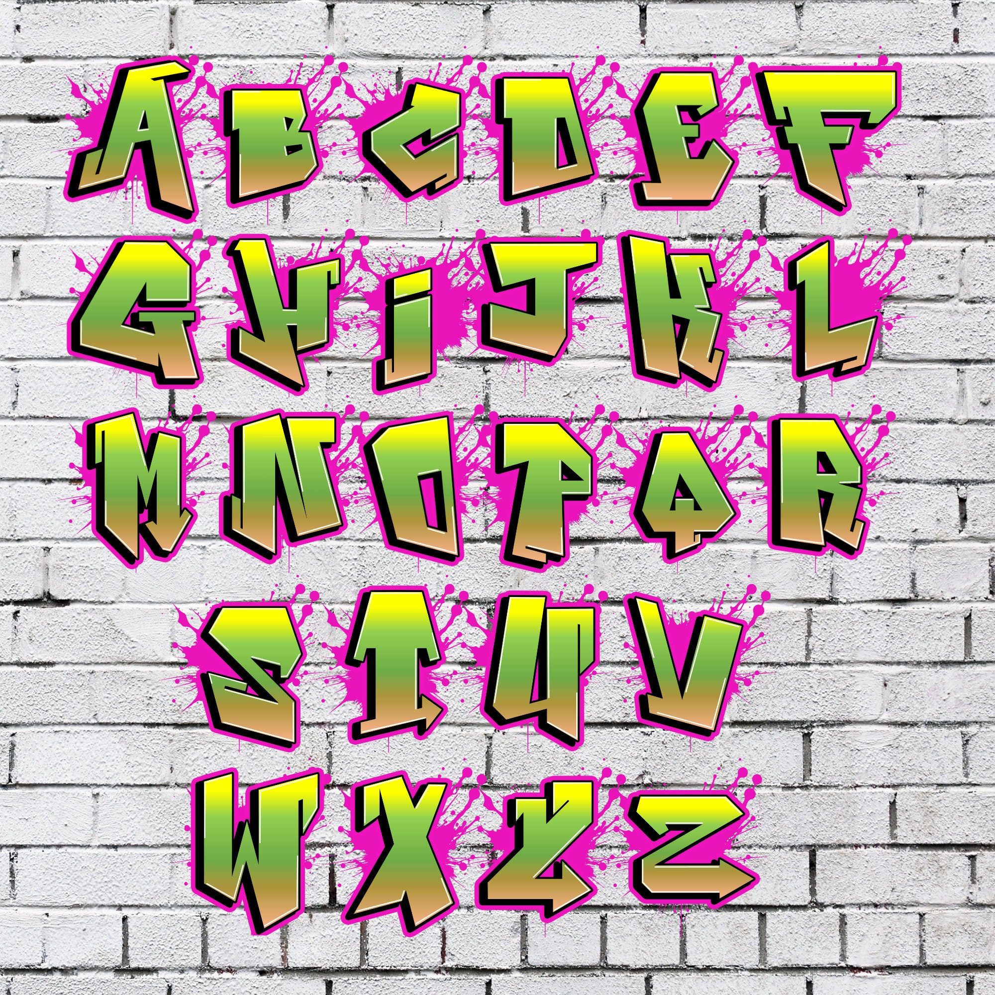 54 PNG Graffiti Letters Alphabet SG1 PNG Transparent Background, Cricut ...