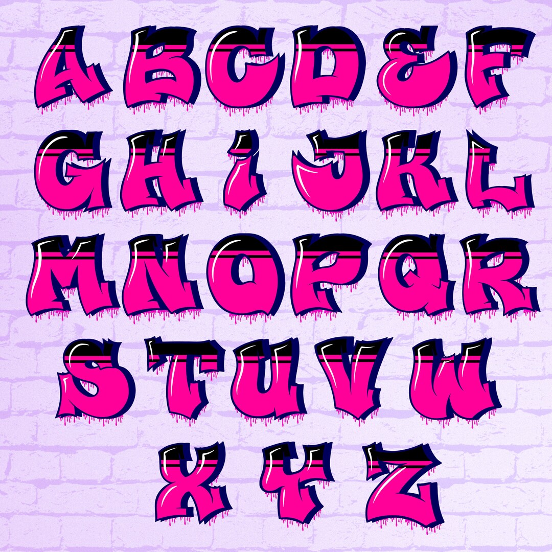 26 PNG Graffiti Letters Magenta Black Drip Alphabet PNG Transparent ...