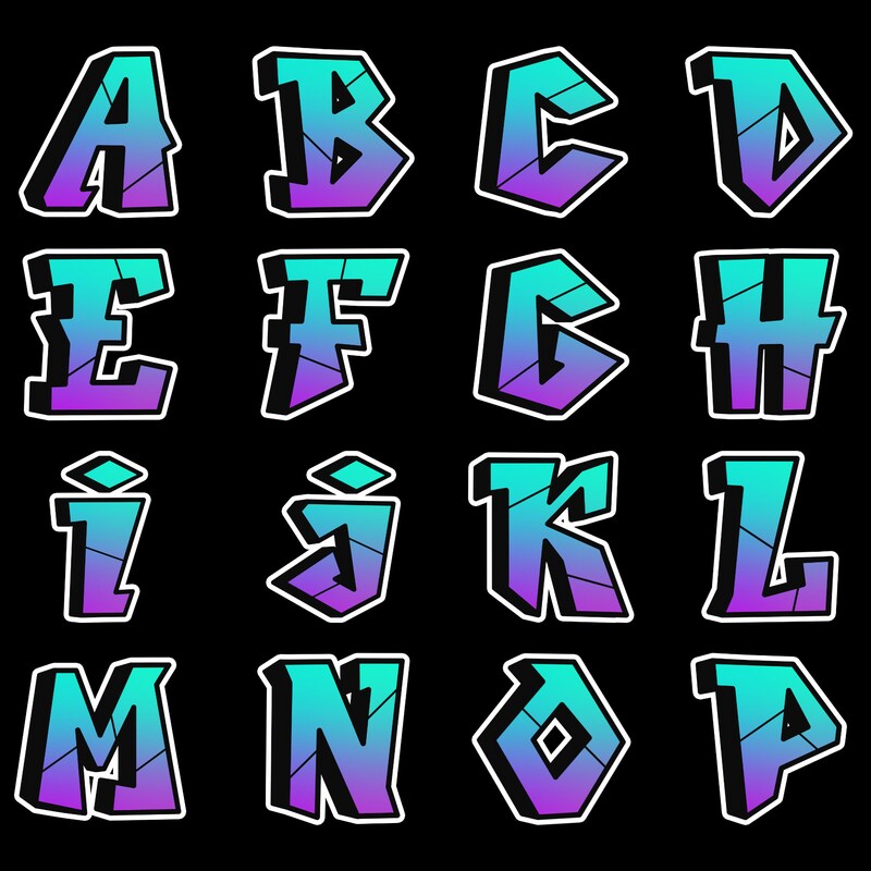 Graffiti Alphabet Stickers - Etsy