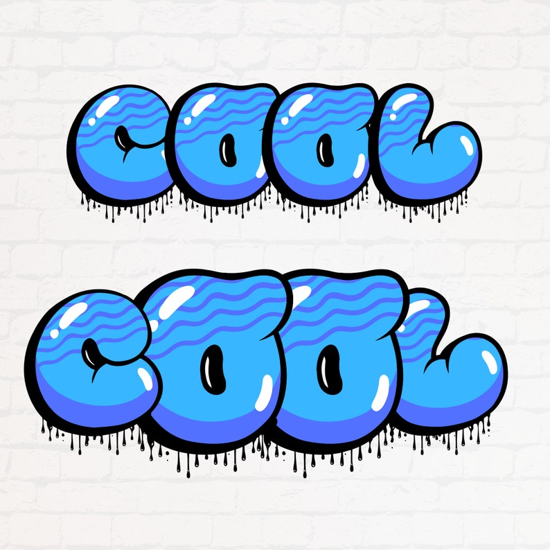 26 PNG Graffiti Letters Blue Stripe Bubble Alphabet PNG Transparent Background, Cricut ...