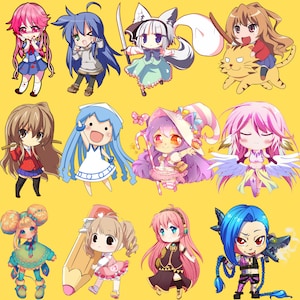 160 PNG Chibi Anime Digital Sticker Bundle Pack Forr Goodnotes, Planner ...
