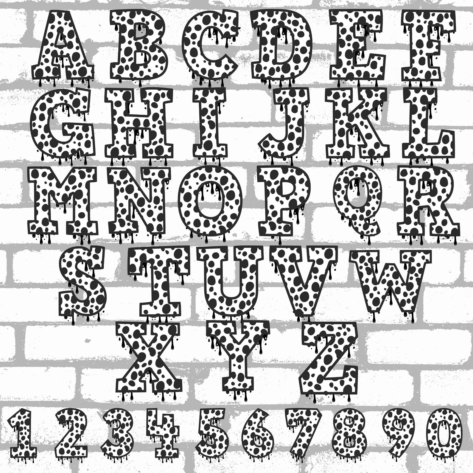 Dalmatian Dog Print Letters Alphabet PNG Transparent Background, Cricut ...