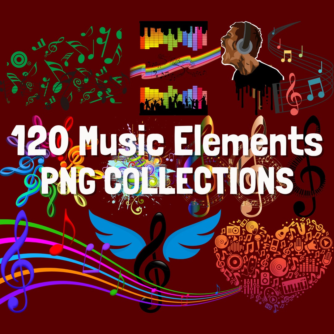 120 Music Elements Collections Clipart, PNG, Transparent Background ...