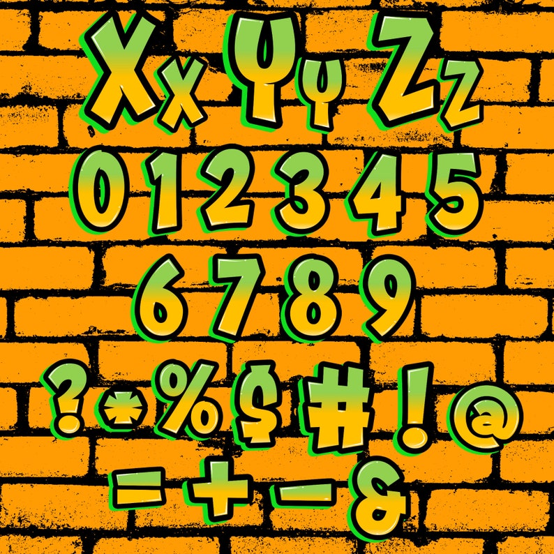 48 PNG Graffiti Letters Alphabet V18 PNG Transparent - Etsy