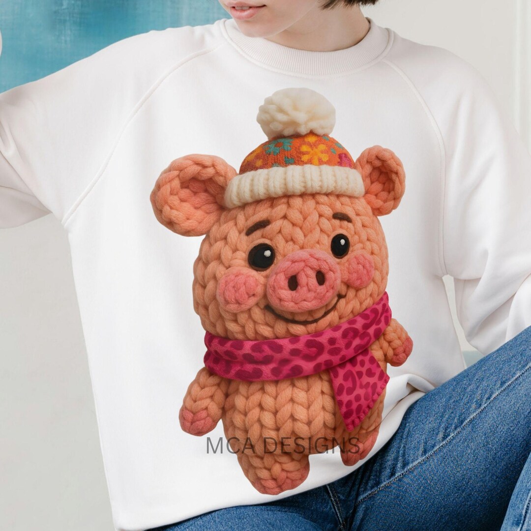 Holiday Ham, Cute Piggy Png, Latch Hook Yarn Png, Satin Embroidery Png ...
