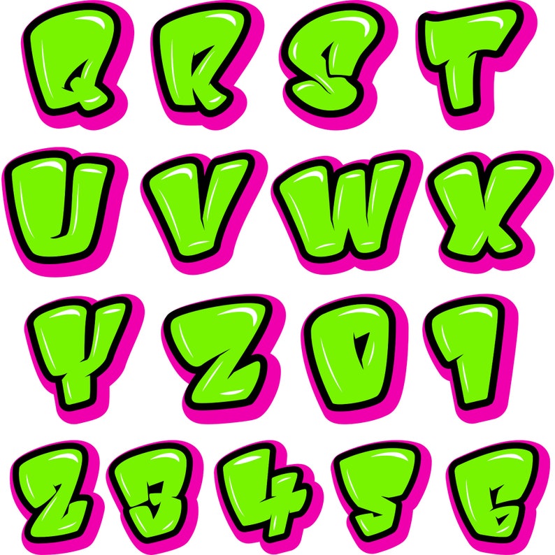 36 PNG Graffiti Letters Alphabet PNG Transparent Background - Etsy UK