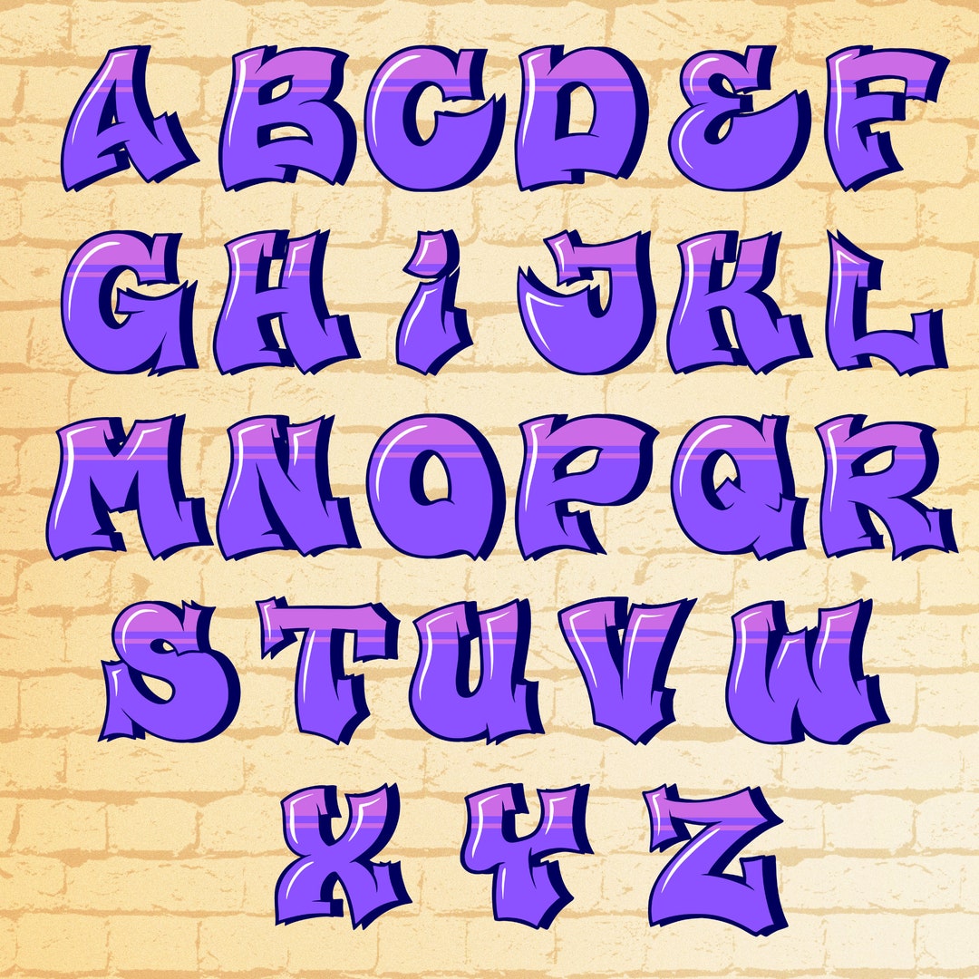26 PNG Graffiti Letters Purple Violet Drip Alphabet PNG Transparent Background, Cricut ...