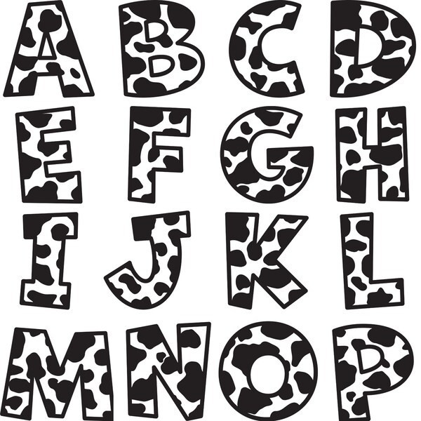 Cow Print Font - Etsy