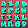 26 PNG Graffiti Letters Blue Stripe Bubble Alphabet PNG Transparent Background, Cricut ...