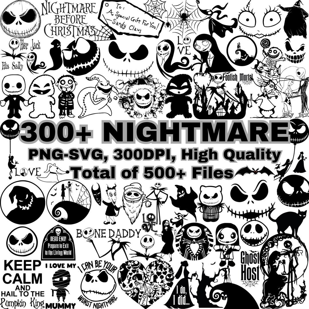 Nightmare 330+ PNG SVG Bundle File, Ghost Collection, Couple Clipart ...