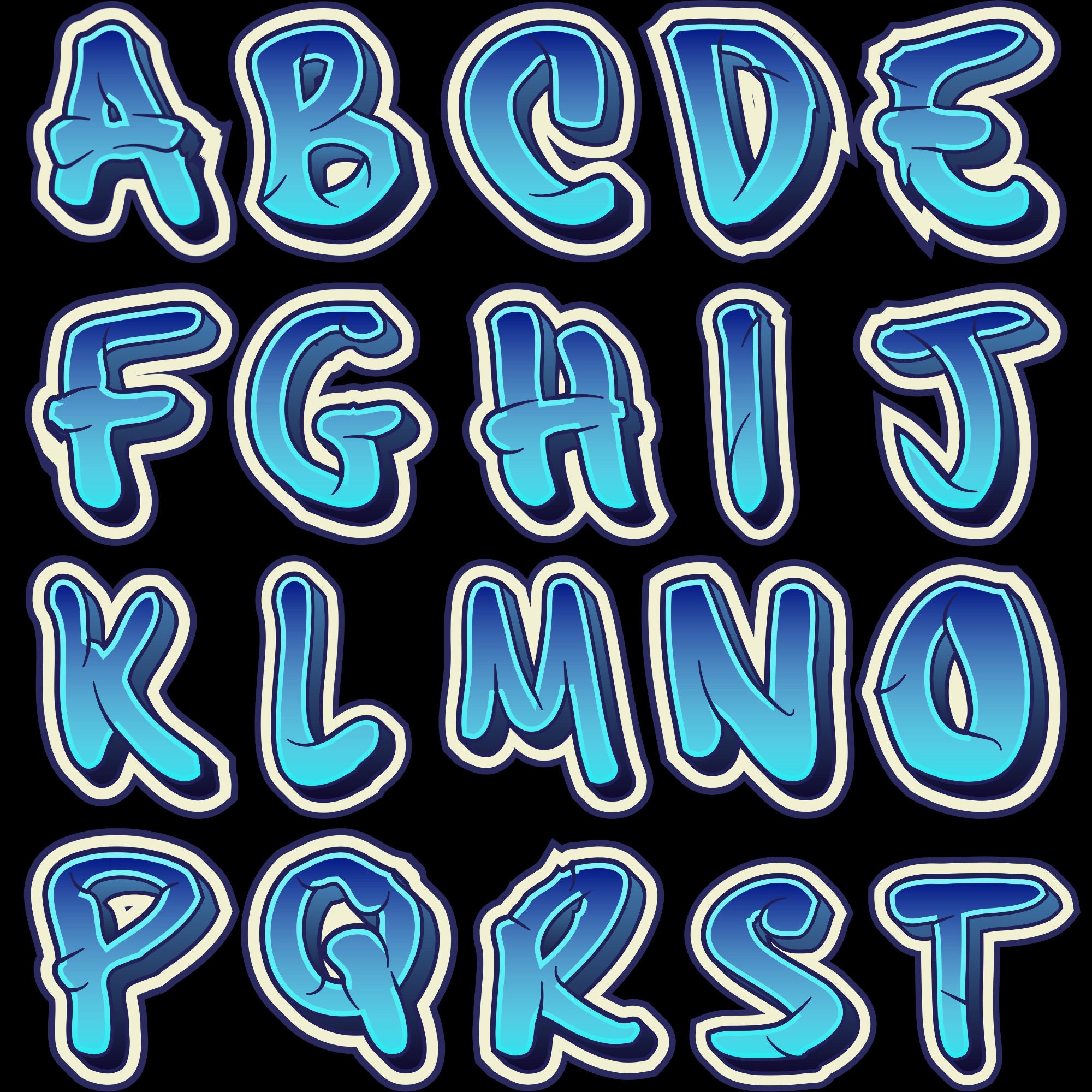 36 PNG Graffiti Blue Letters Alphabet PNG Transparent Background ...