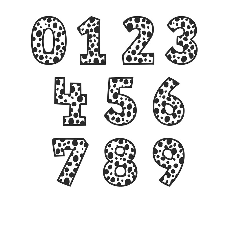 Dalmatian Print Letters Alphabet PNG Transparent Background, Cricut ...