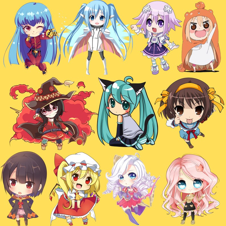 160 PNG Chibi Anime V1 Digital Clipart, PNG, Fondo transparente ...