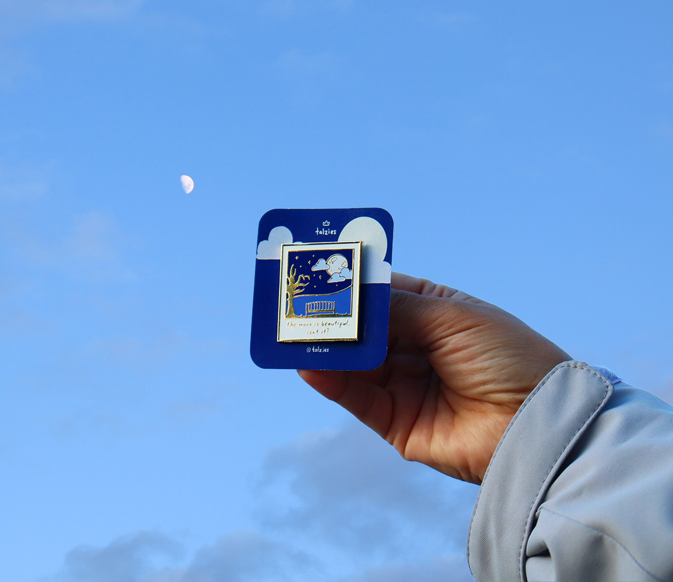 Moon Sunset Polaroid Gold Hard Enamel Pin - Etsy