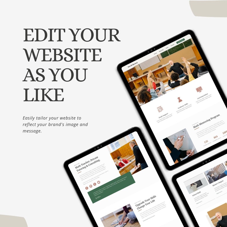 Teacher Website Canva Template: Editable Tutor Business Website ...