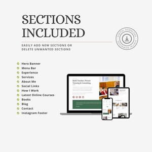 Teacher Website Canva Template: Editable Tutor Business Website ...