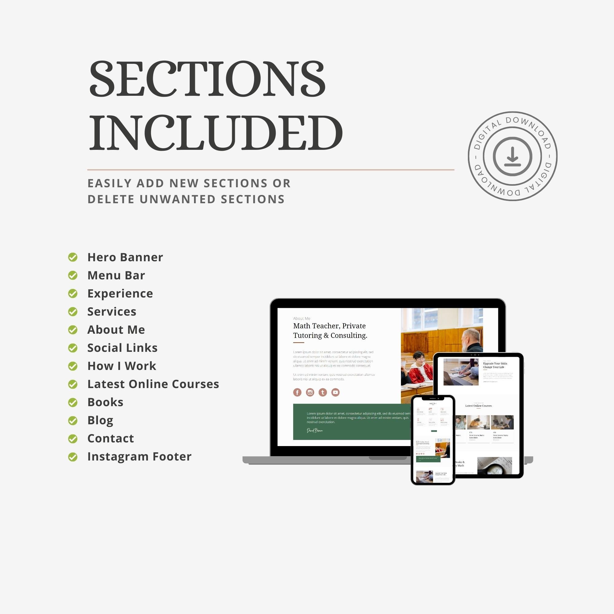 Teacher Canva Website Tutor Website Canva Website Template Business ...