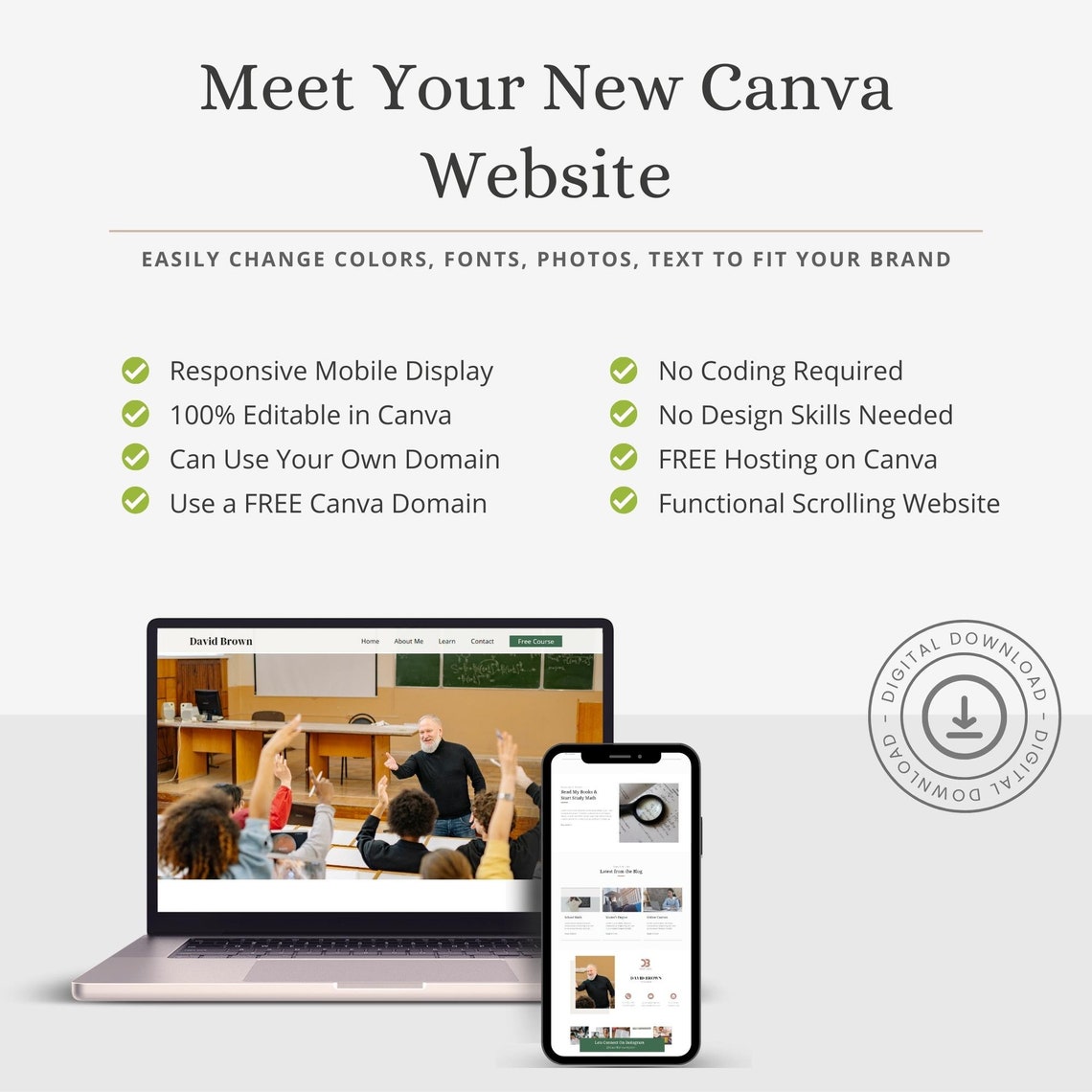 Teacher Canva Website Tutor Website Canva Website Template Business ...