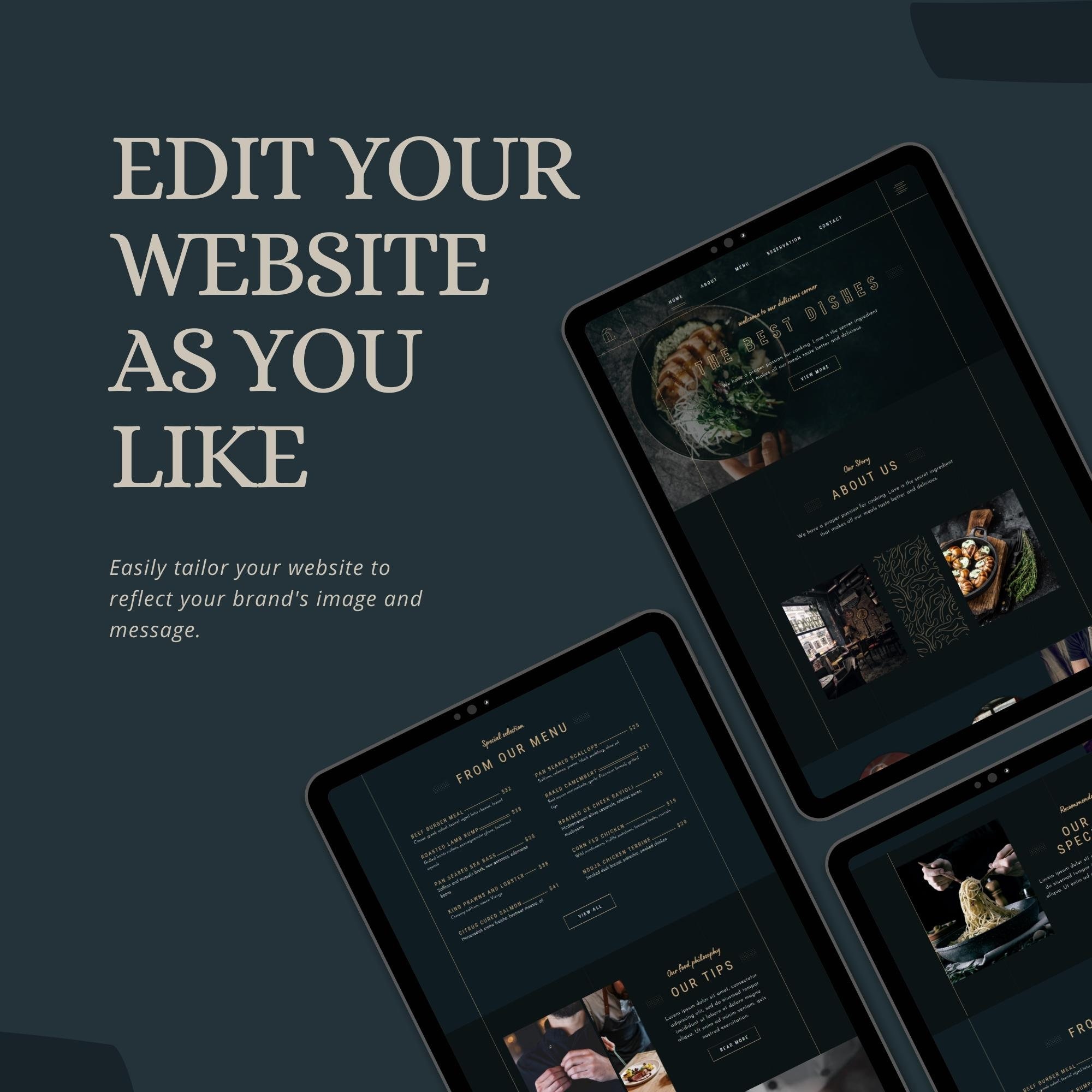 Restaurant Canva Website | Chef Website | Canva Website Template ...