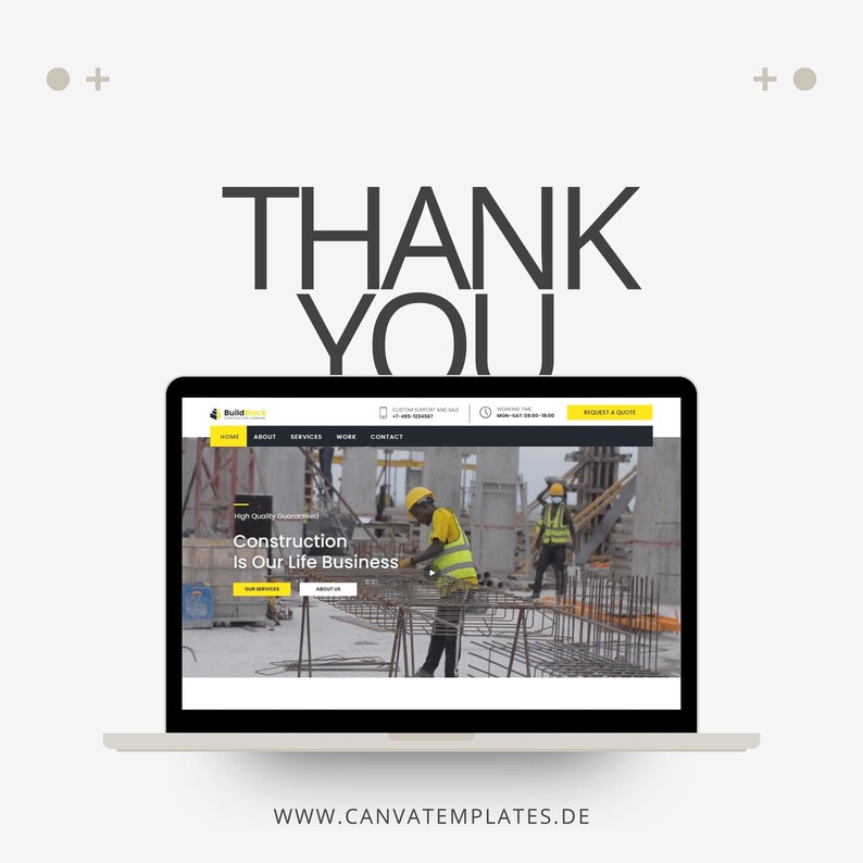 Construction Website Template Canva Website Canva Template Builder ...