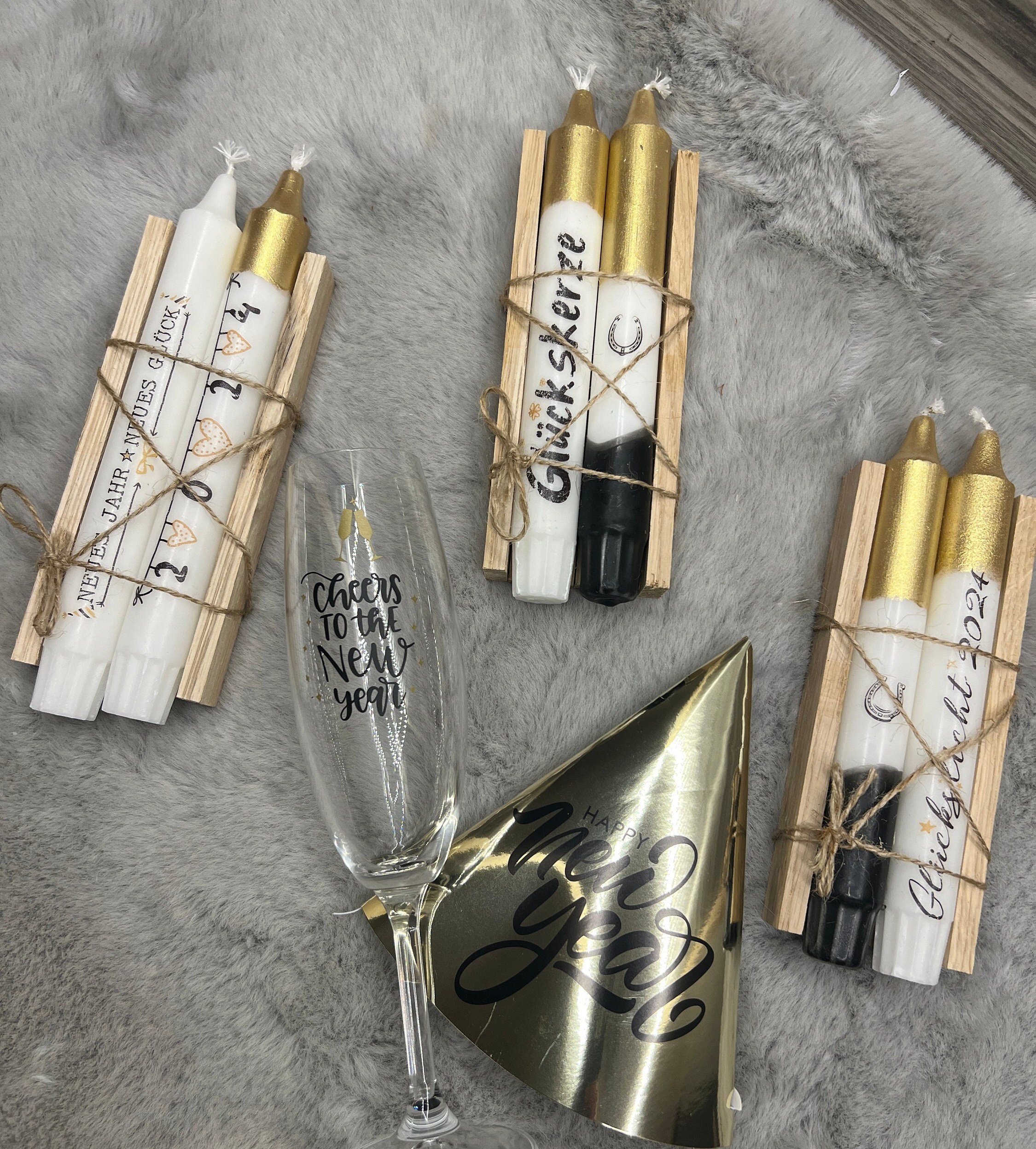 New Year's Eve Gift Set Happy New Year Candle Holder - Etsy UK