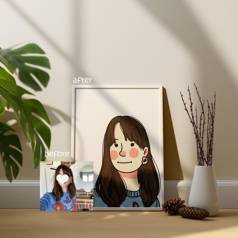 Cartoon Portrait From Photo Cute Cartoon Anime Caricature - Etsy