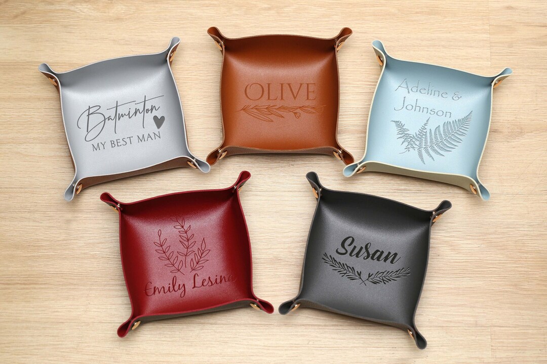 Engraved Leather Storage Traydesktop Organizer for Key - Etsy