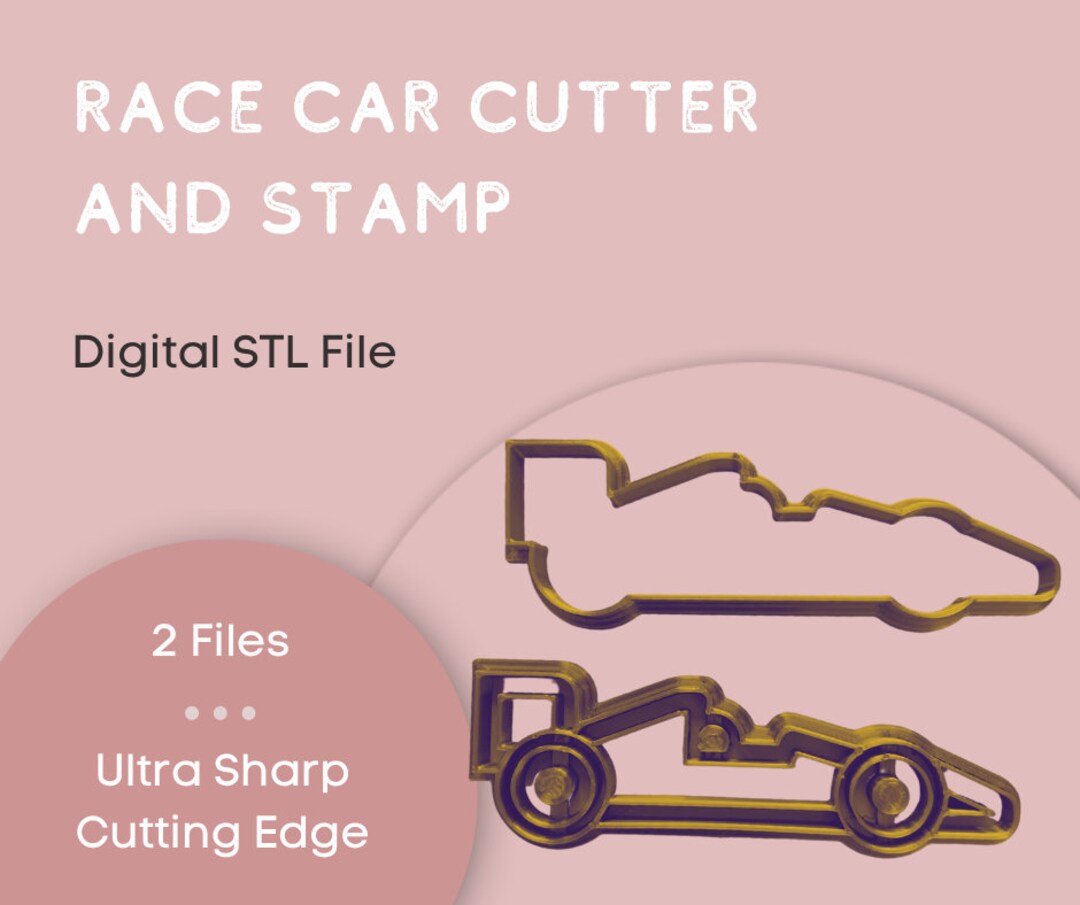Race Car Clay and Cookie Cutter, STL File, 3D Printable Cutter - Etsy