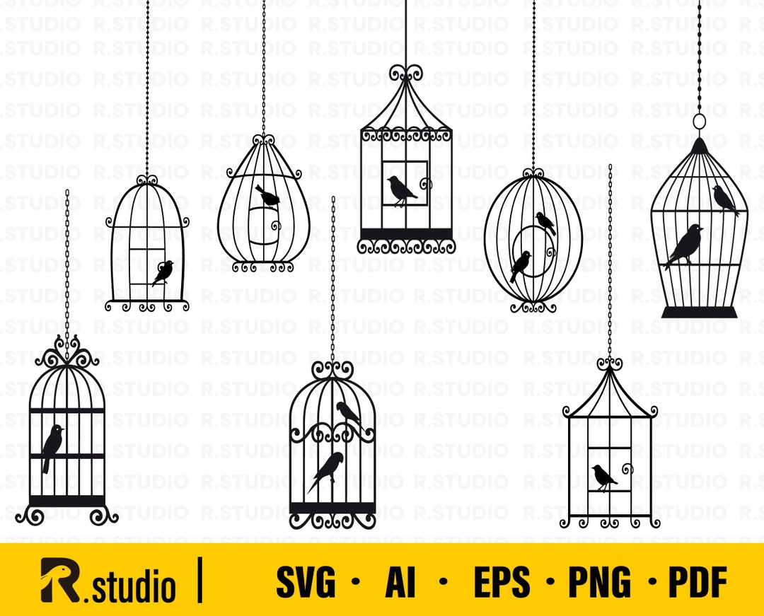 Bird Cage Svg Files/ Cage SVG/ Eps/ Png/ Birdcage Cut Files/ Cricut ...