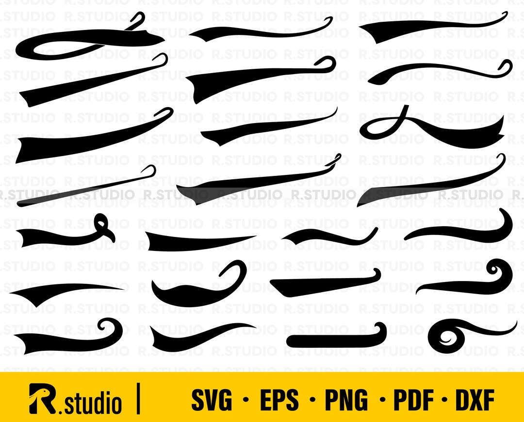 24 Swoosh SVG/ Cut File/ Cricut/ Baseball Swooshes Svg/ Swirl SVG ...