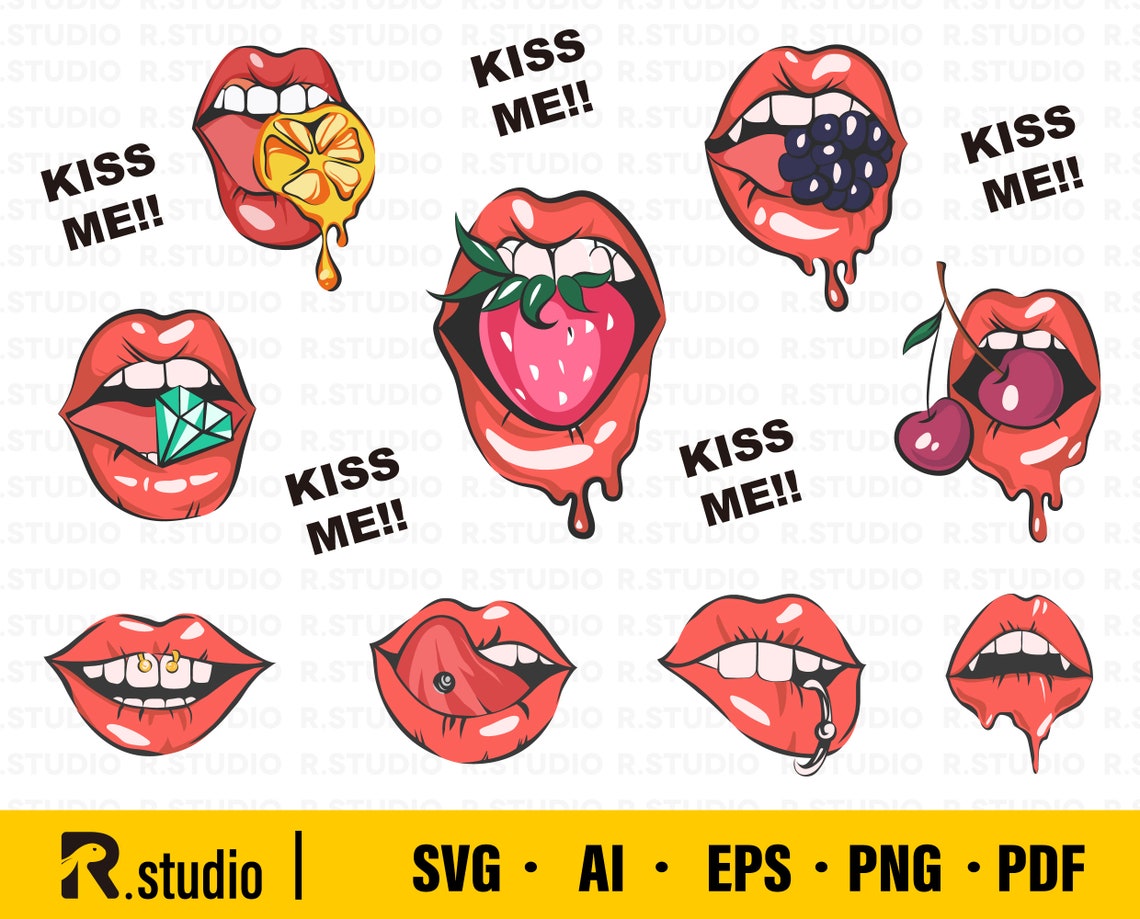 Lips SVG/ Kiss SVG/ Lips Print Svg/ Red Lips Svg/ Mouth Svg/ Grape ...