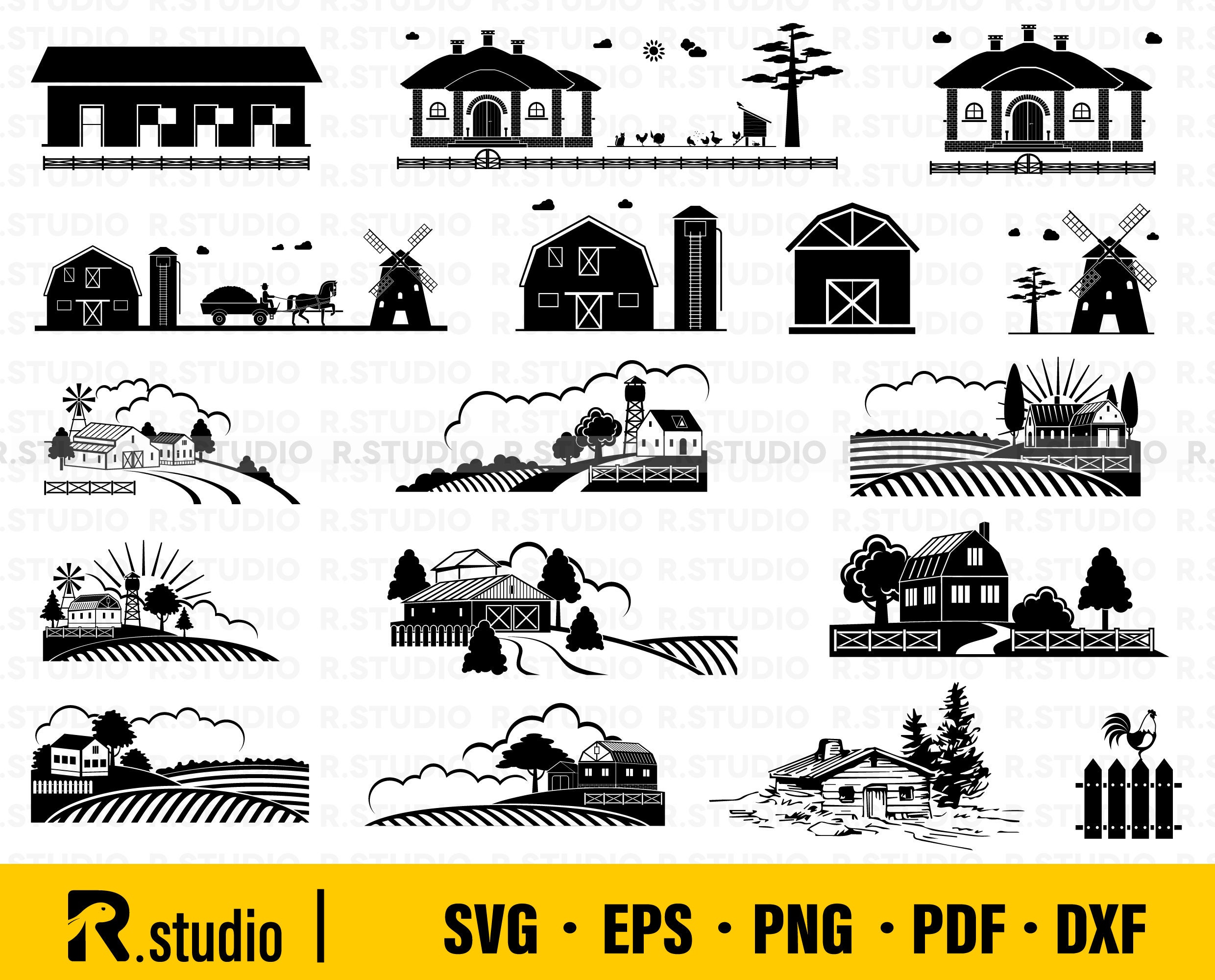 17 Farmhouse SVG/ Farm House SVG/ Farm Life SVG/ Grange Svg/ - Etsy ...