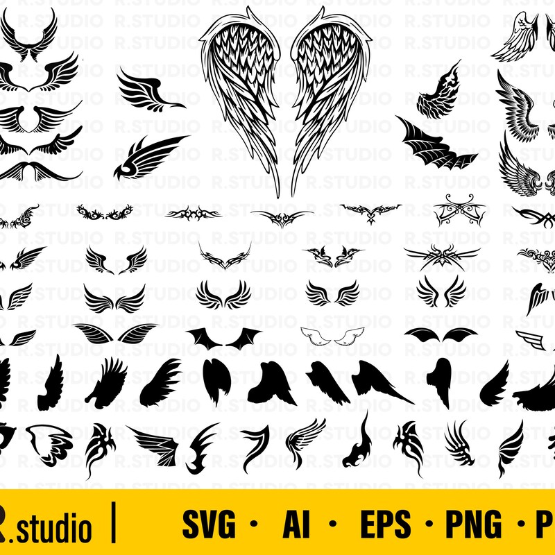 Angel Wing Svg - Etsy