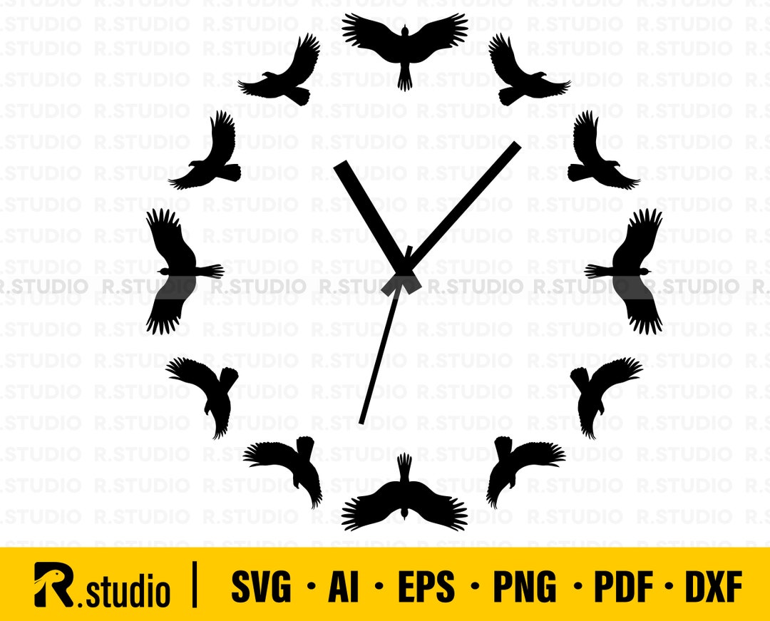 Birds Clock Svg Files/ Clock of Birds SVG/ Clipart/ Birds SVG ...