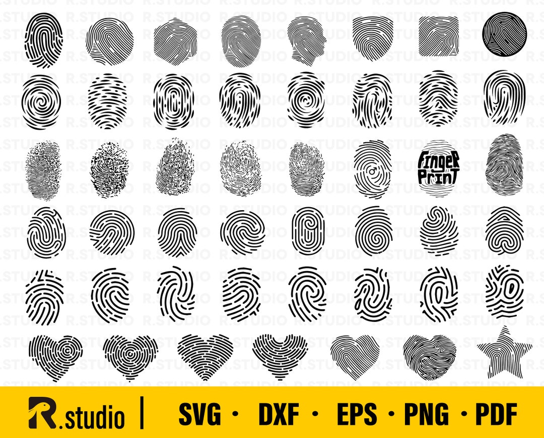 47 Fingerprint SVG Files/ Thumbprint Svg/ Thumb Print Svg/ Biometric ...