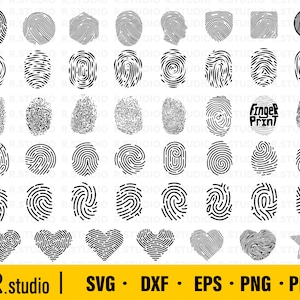 47 Fingerprint SVG Files/ Thumbprint Svg/ Thumb Print Svg/ Biometric ...
