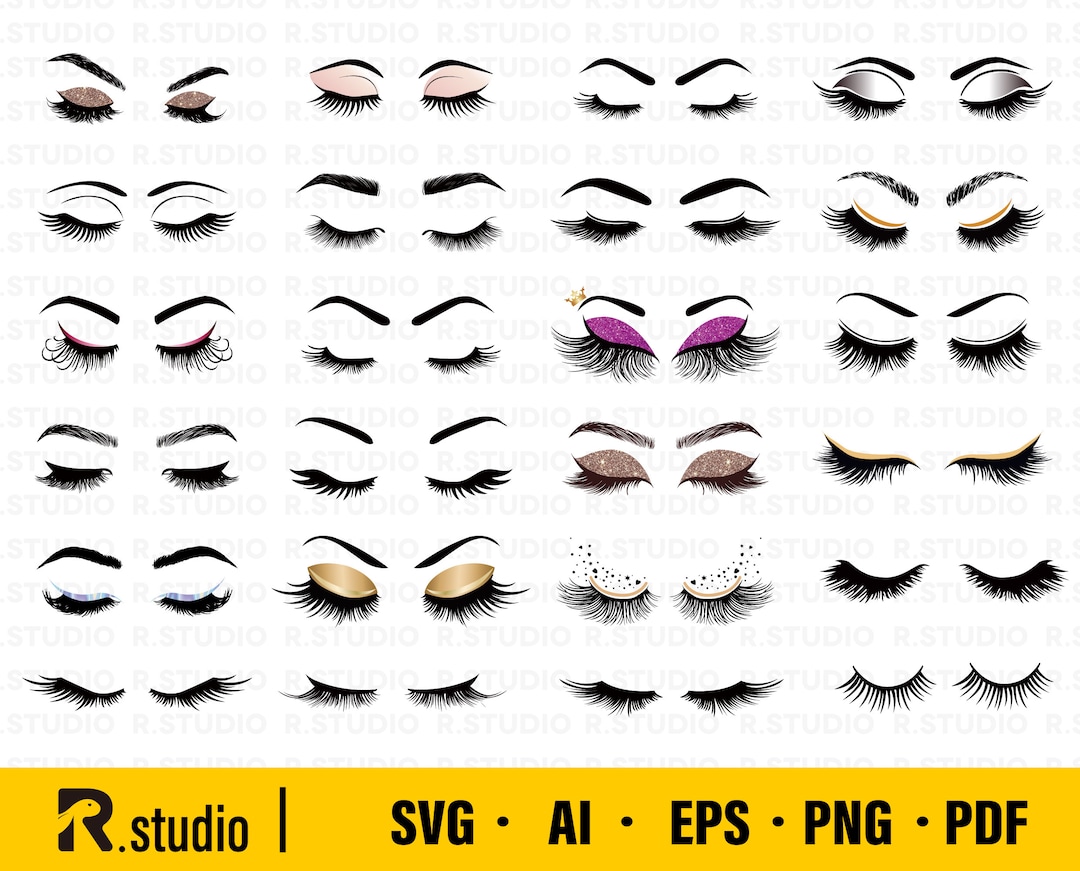 Eyelashes SVG Bundle / Lashes Svg/ Lash Bundle/ Lash Extensions ...