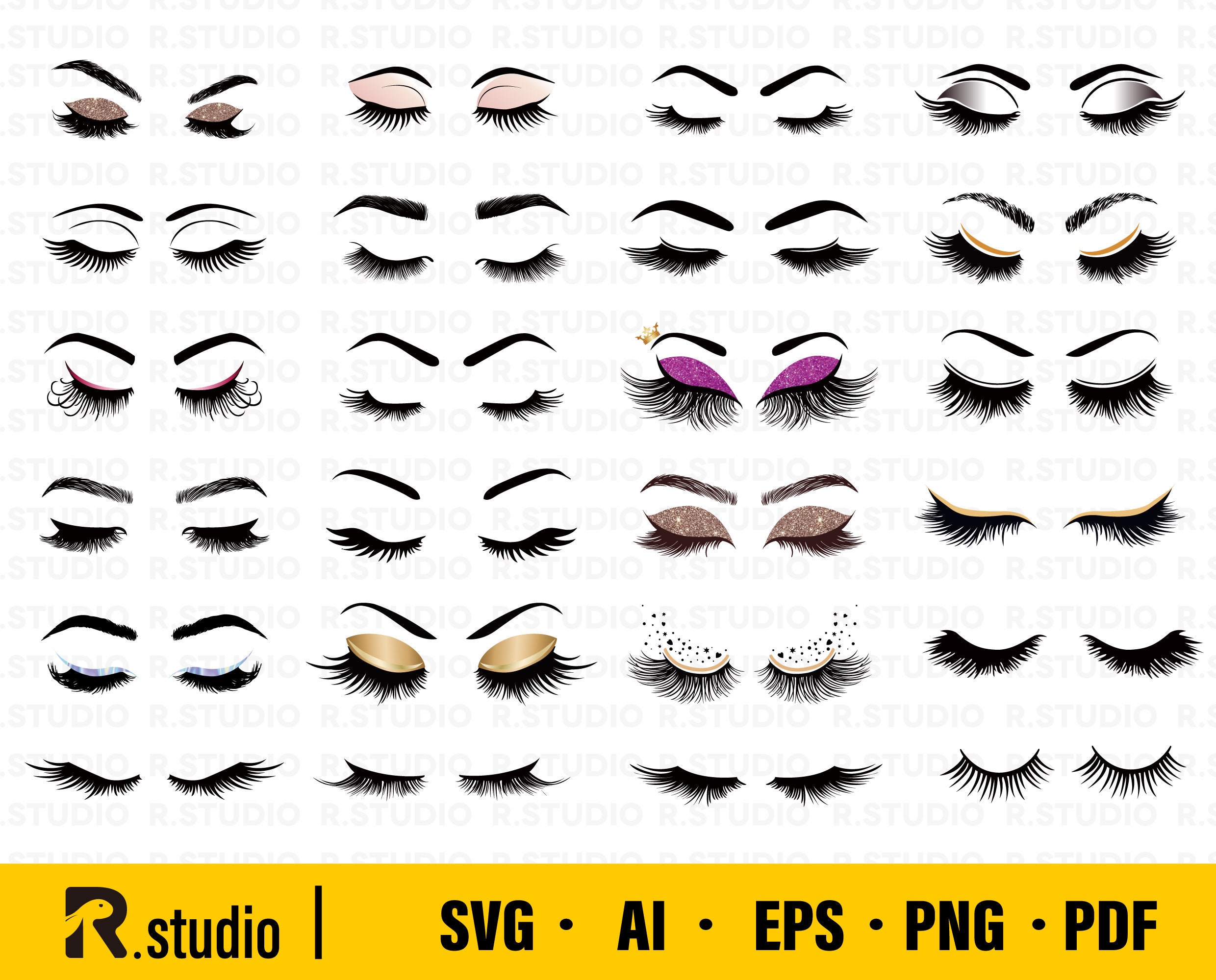 Eyelashes SVG Bundle / Lashes Svg/ Lash Bundle/ Lash - Etsy