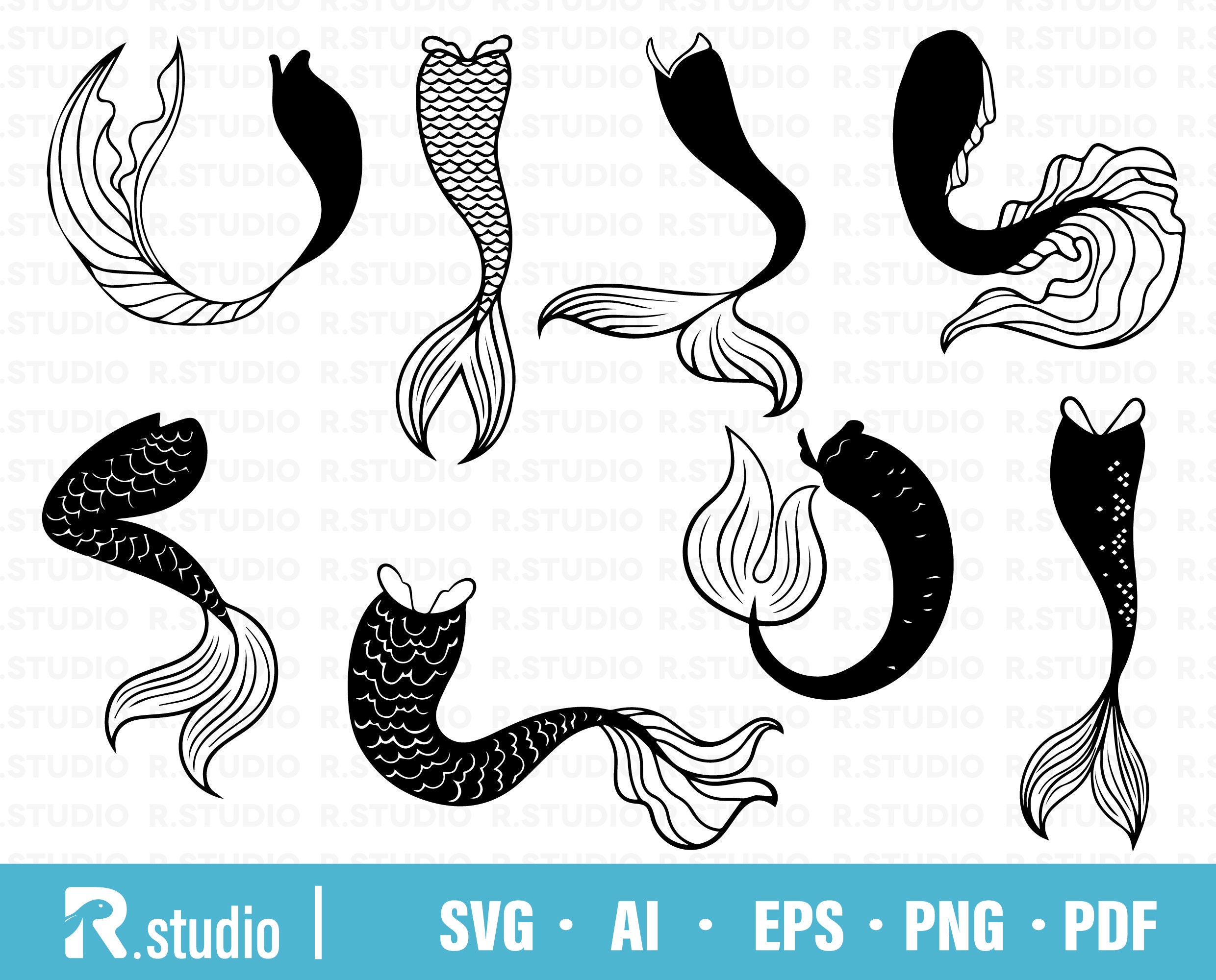 Mermaid Tail SVG/ Mermaid SVG/ Cut File/ Cricut/ Eps/ Dxf/ Instant ...