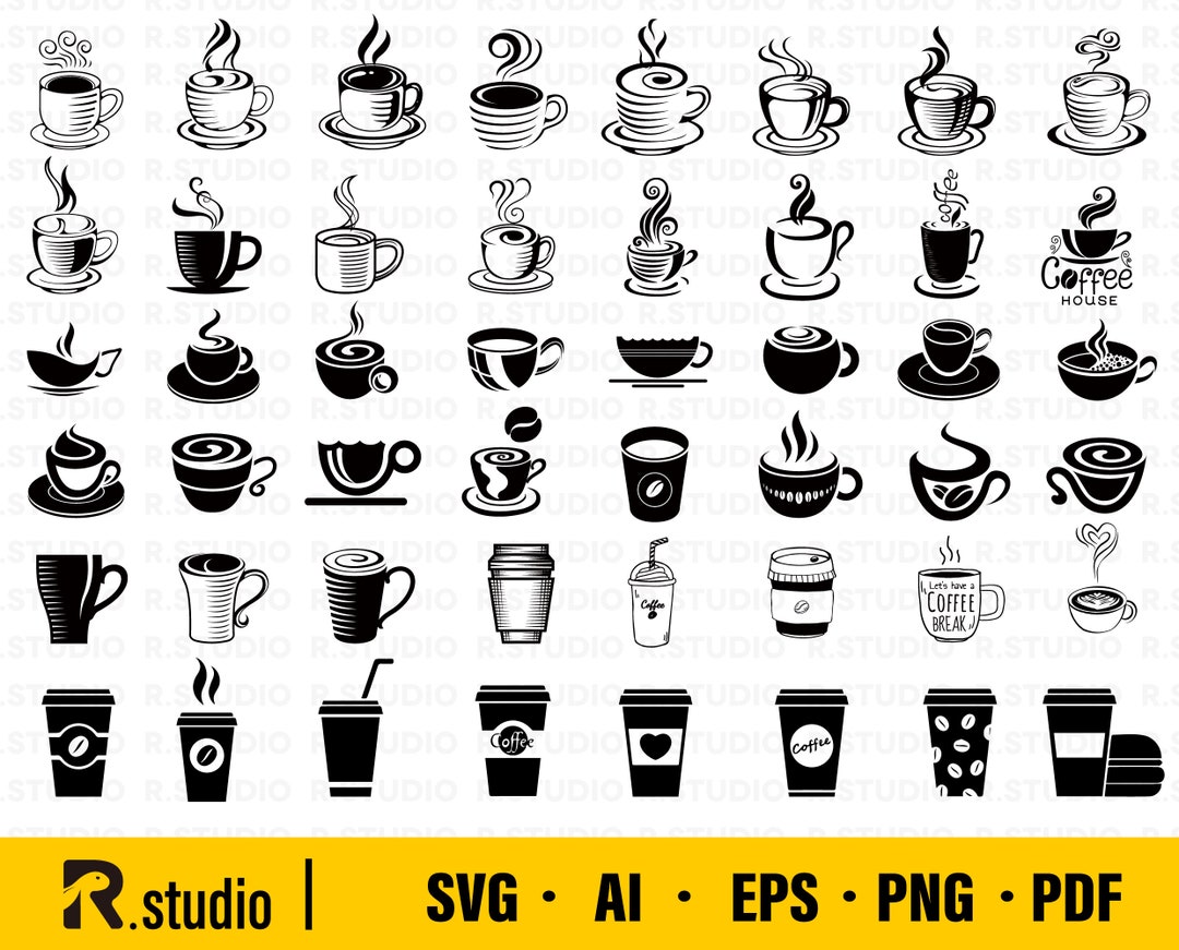 48 Coffee SVG Files/ Coffee Cup Svg/ Coffee Image/ Mug Svg/ Coffee Mug ...