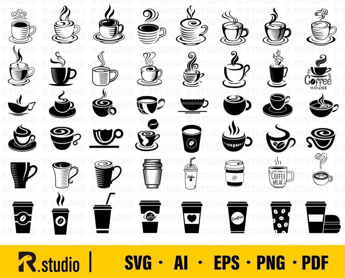 48 Coffee SVG Files/ Coffee Cup Svg/ Coffee Image/ Mug Svg/ - Etsy