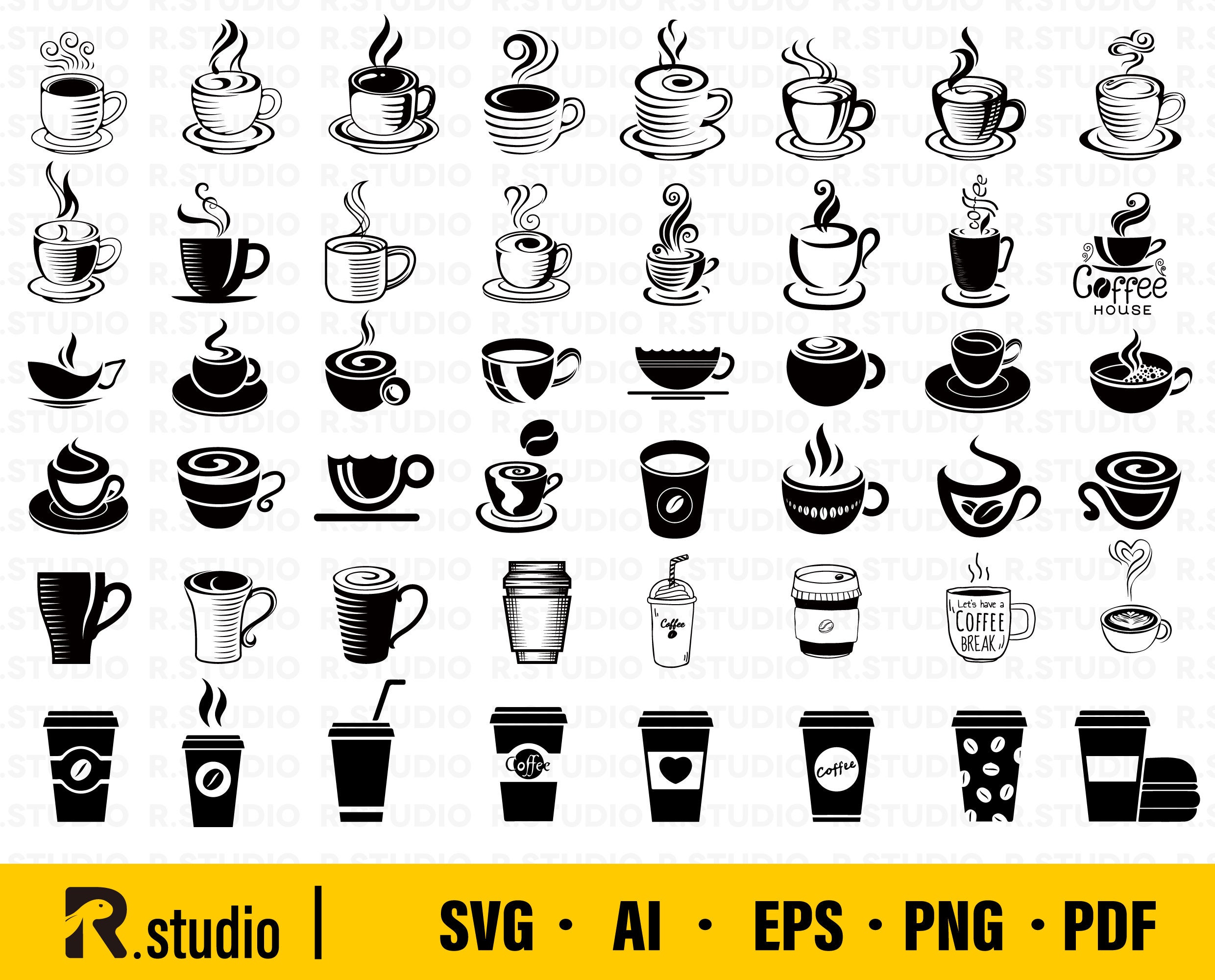 48 Coffee SVG Files/ Coffee Cup Svg/ Coffee Image/ Mug Svg/ - Etsy