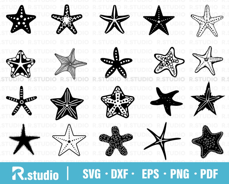 20 Starfish SVG / Ocean Svg/ Cut File/ Cricut/ Eps/ Dxf/ - Etsy
