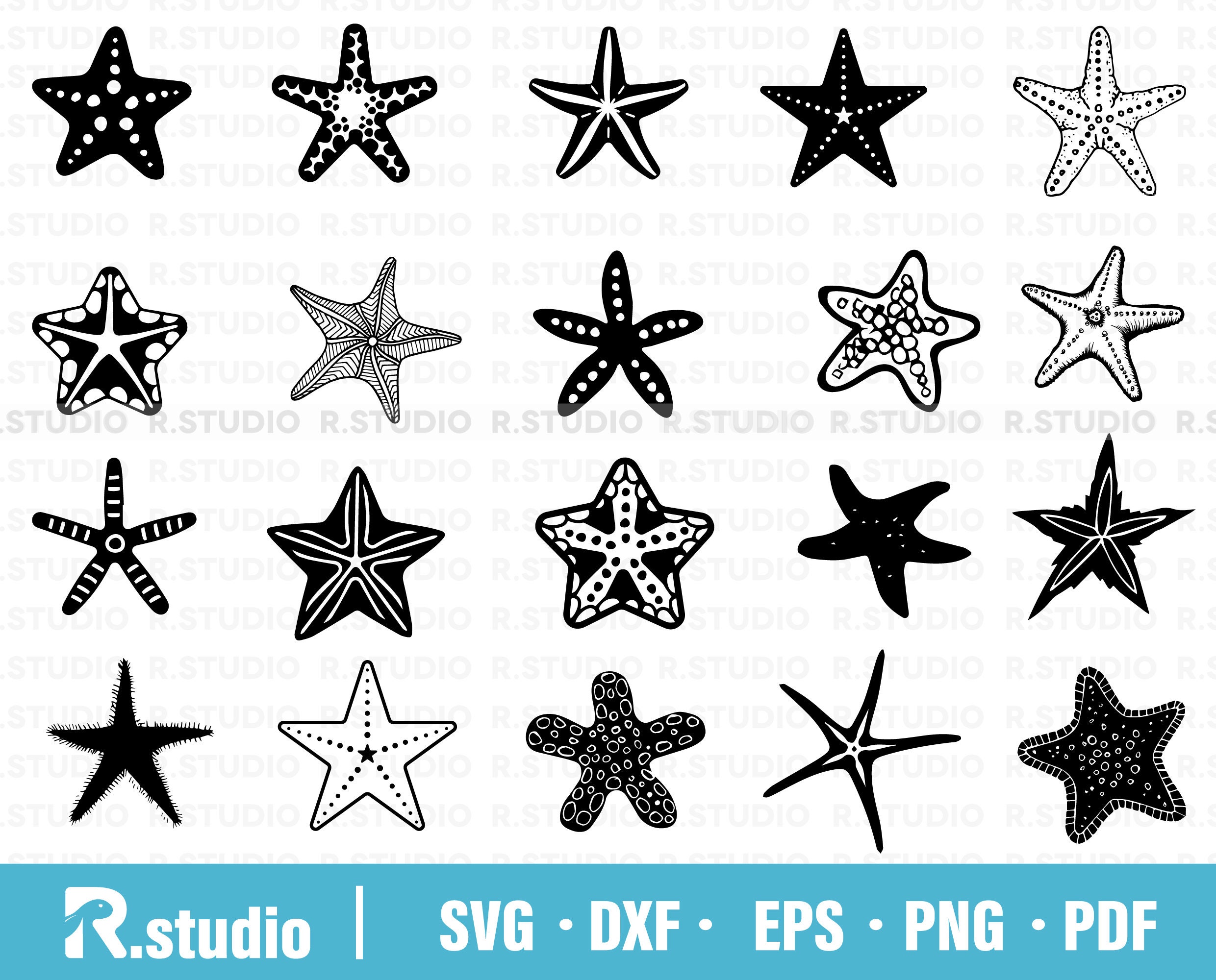 20 Starfish SVG / Ocean Svg/ Cut File/ Cricut/ Eps/ Dxf/ - Etsy